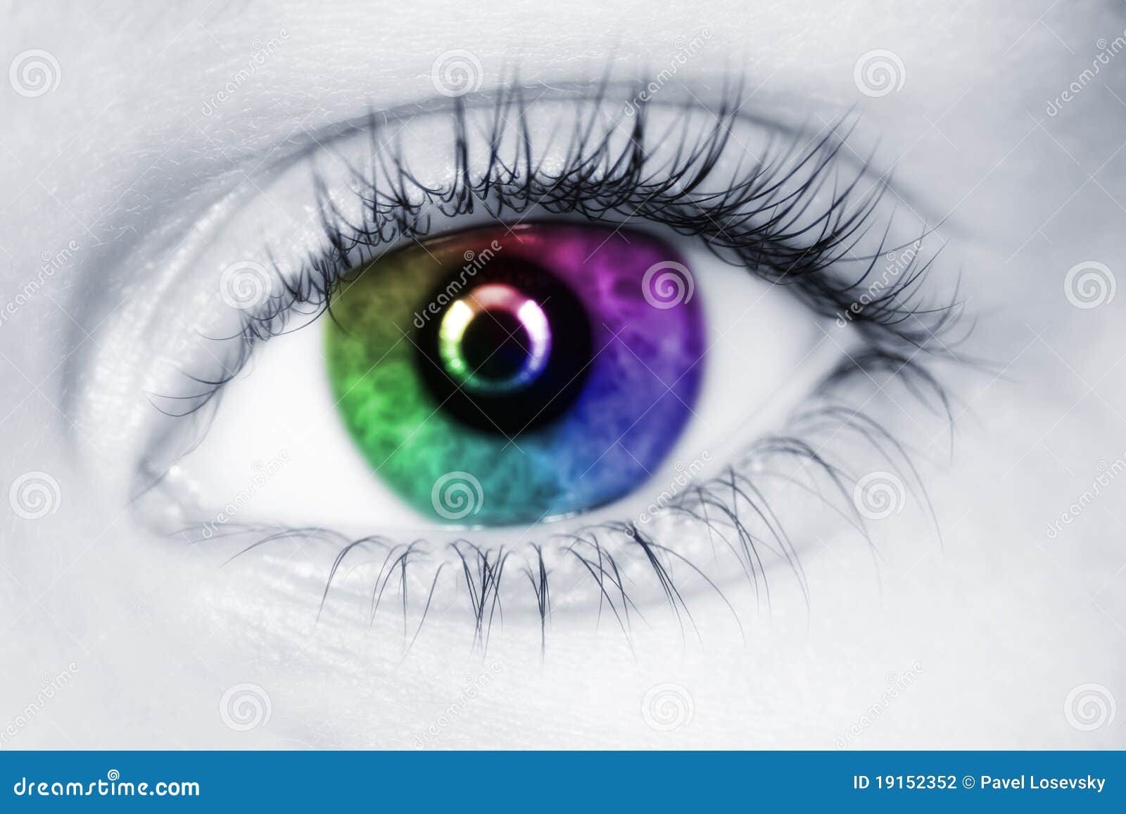 Left Multicolored Eye of Child Close Up Stock Photo - Image of color ...