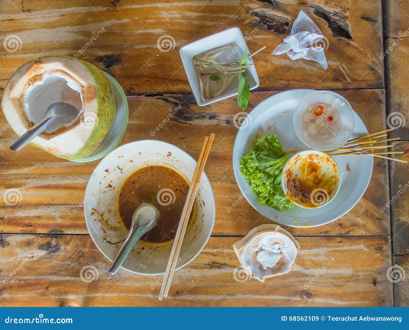 Left over food on table stock image. Image of fresh, clean - 68562109