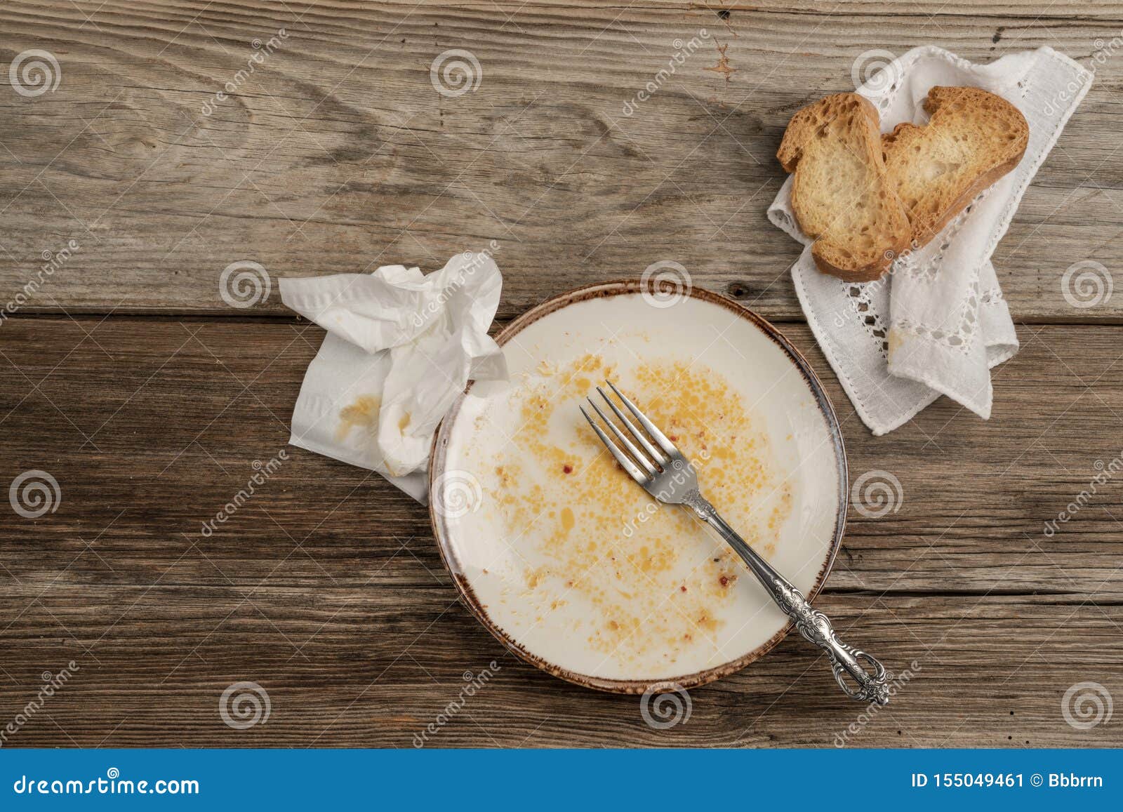 Left Overs on Wooden Table after Dinner Stock Image - Image of ...