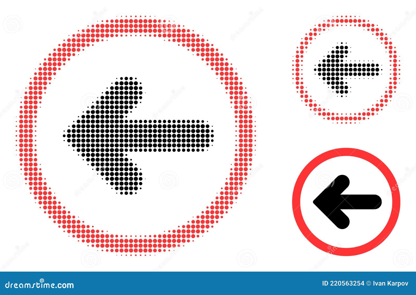 Left Pointer Halftone Dotted Icon Stock Vector - Illustration of sign ...