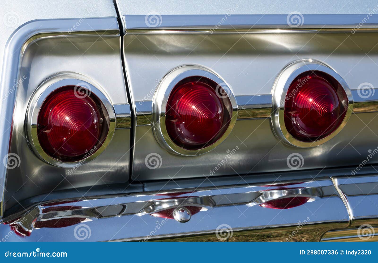 Left Rear Tail Light Section of 60s Classic Car Stock Photo - Image of ...