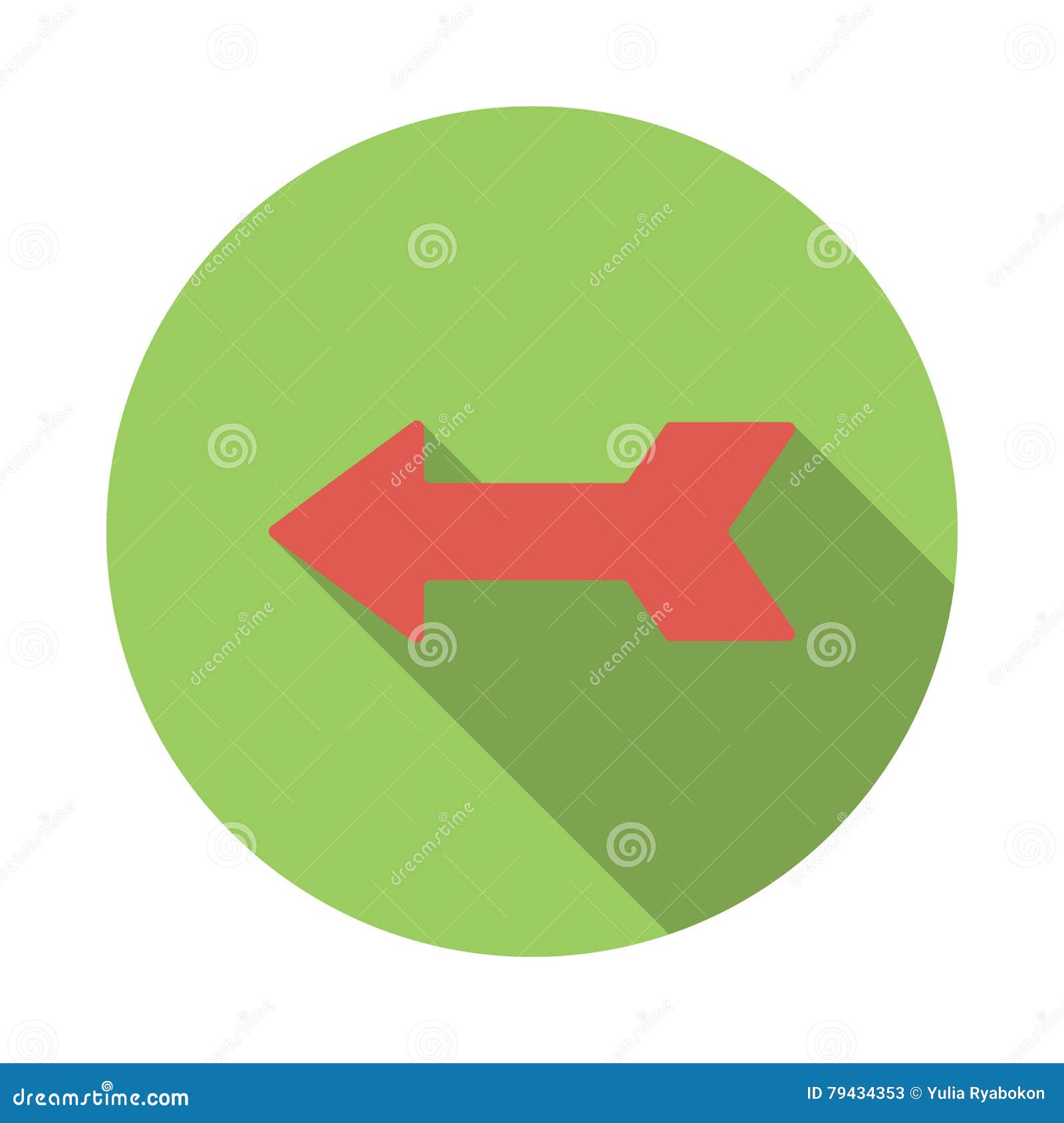 Left Red Arrow Icon, Flat Style Stock Vector - Illustration of graphic ...