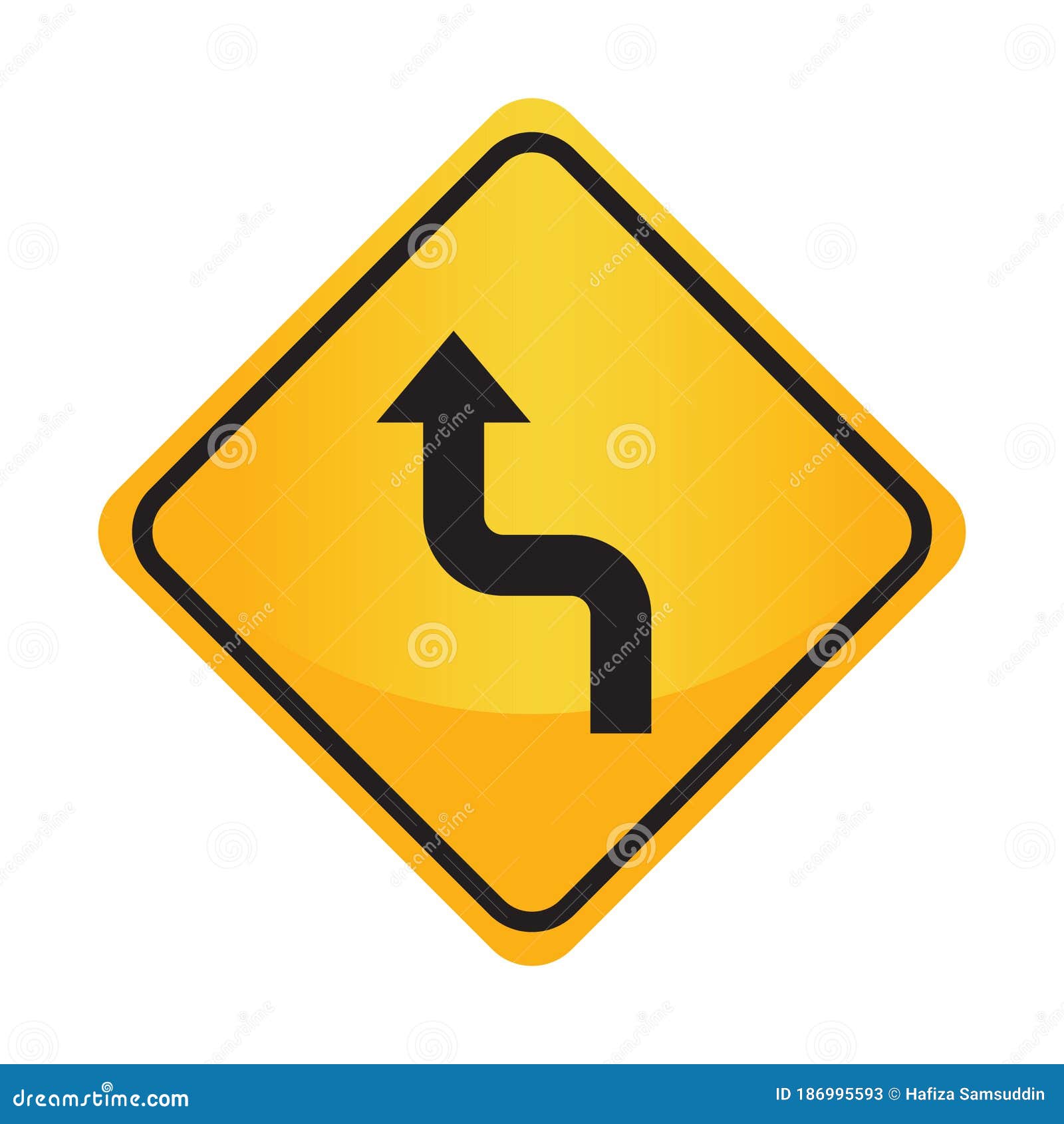 Left Reverse Turn Sign. Vector Illustration Decorative Design Stock ...