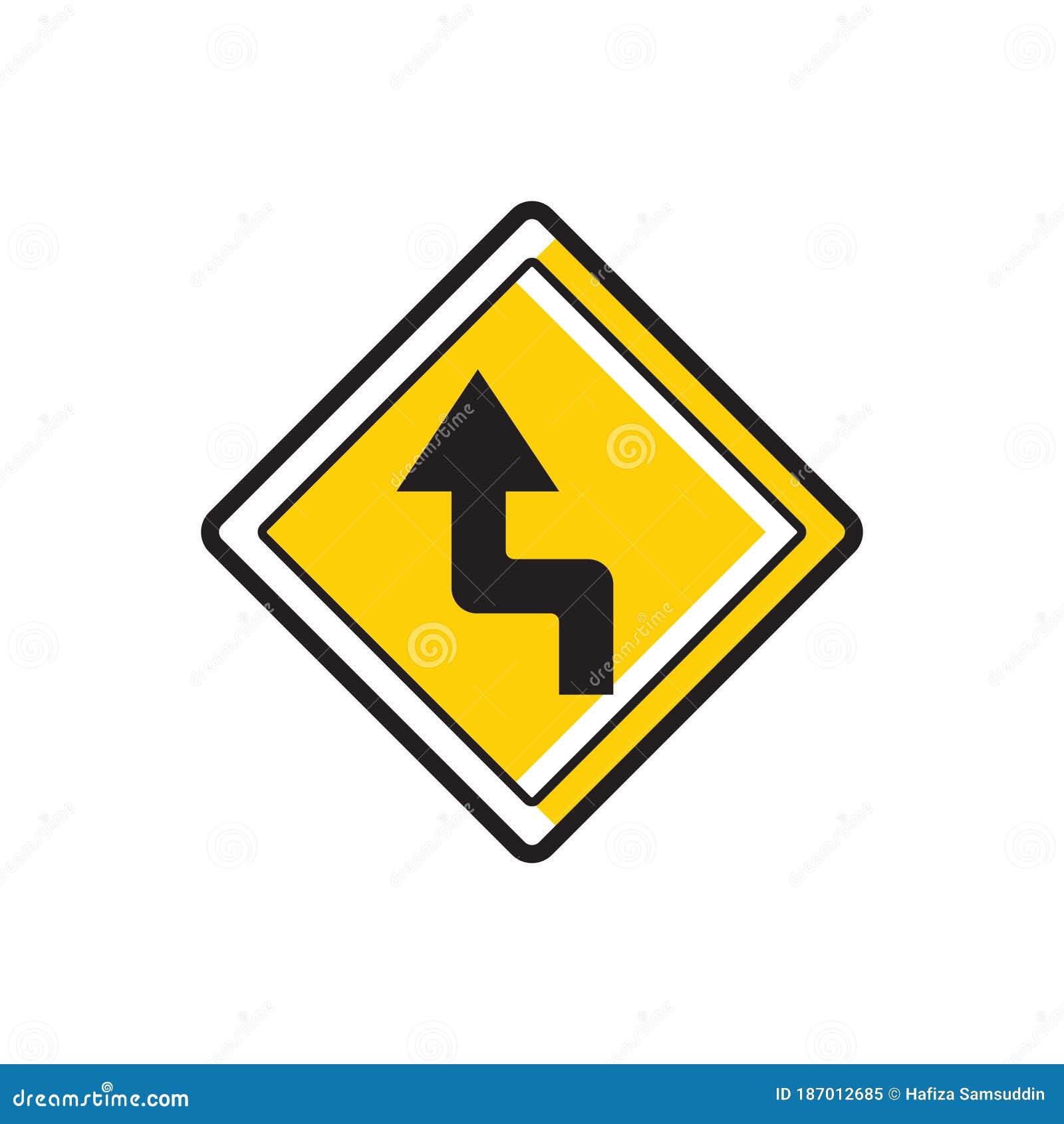 Left Reverse Turn Sign. Vector Illustration Decorative Design Stock ...