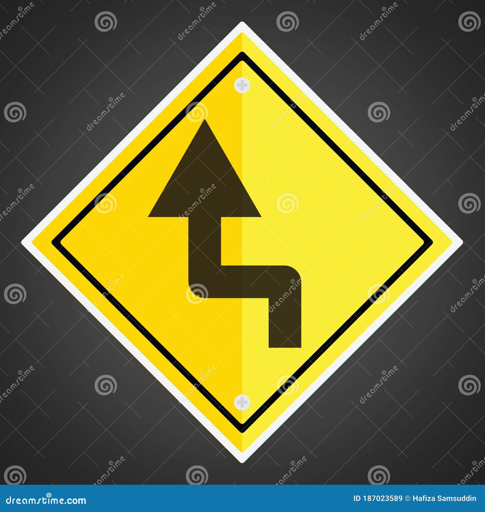 Left Reverse Turn Sign. Vector Illustration Decorative Design Stock ...