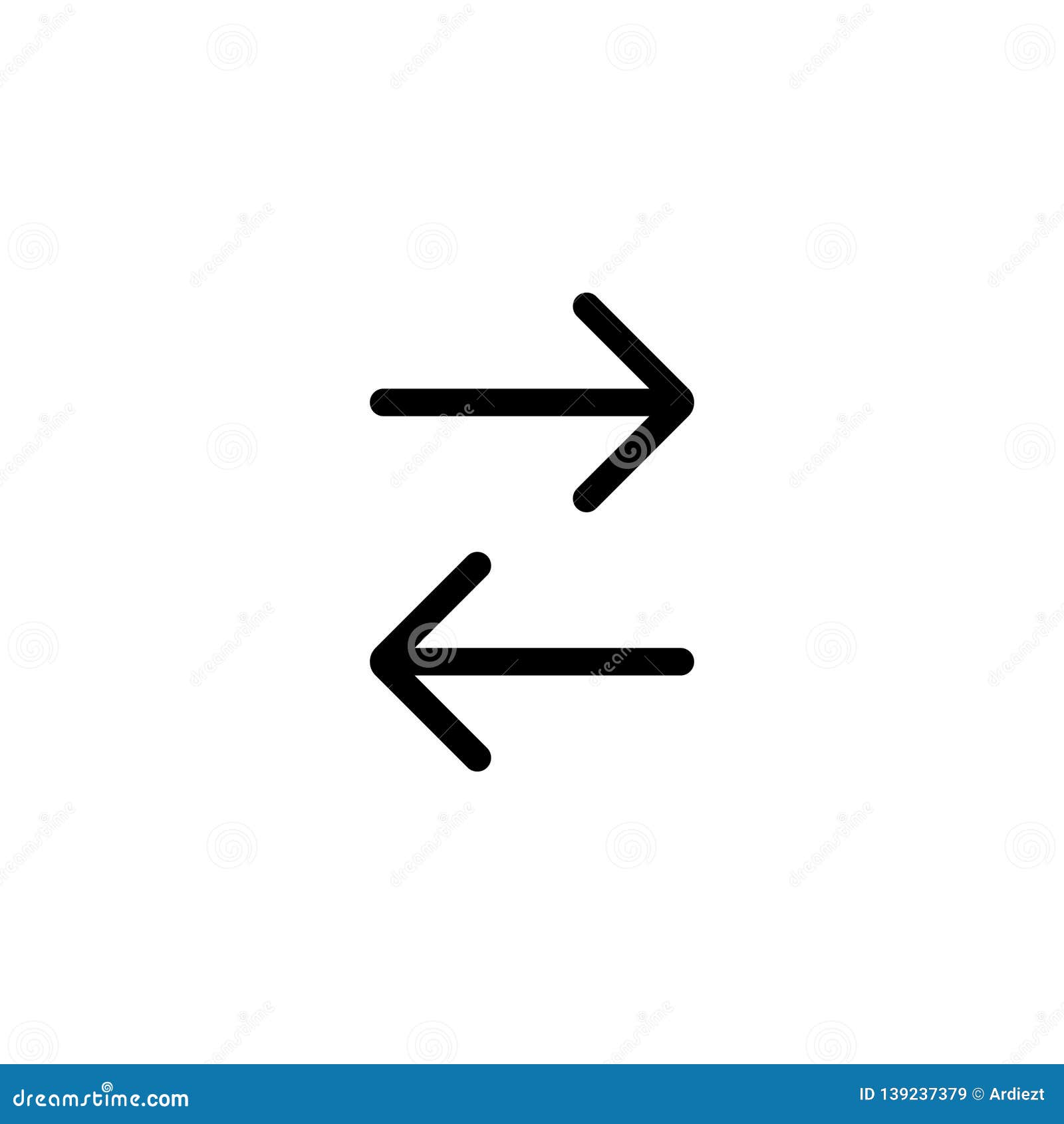 Left and right arrow icon stock vector. Illustration of graphic - 139237379