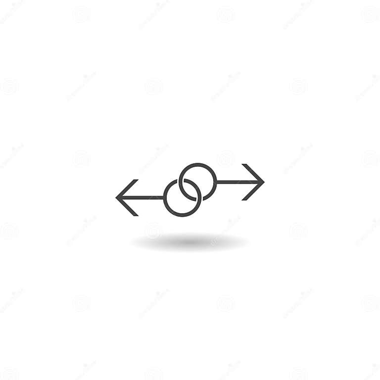 Left and Right Arrow Icon with Shadow Stock Illustration - Illustration ...
