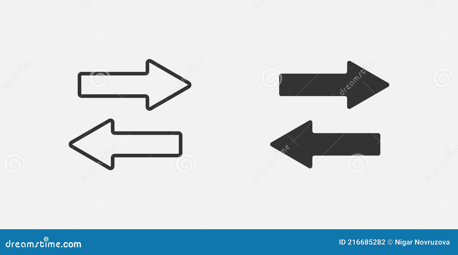 Left and Right Arrow Line Icon. Send and Receive Symbol Stock Vector ...