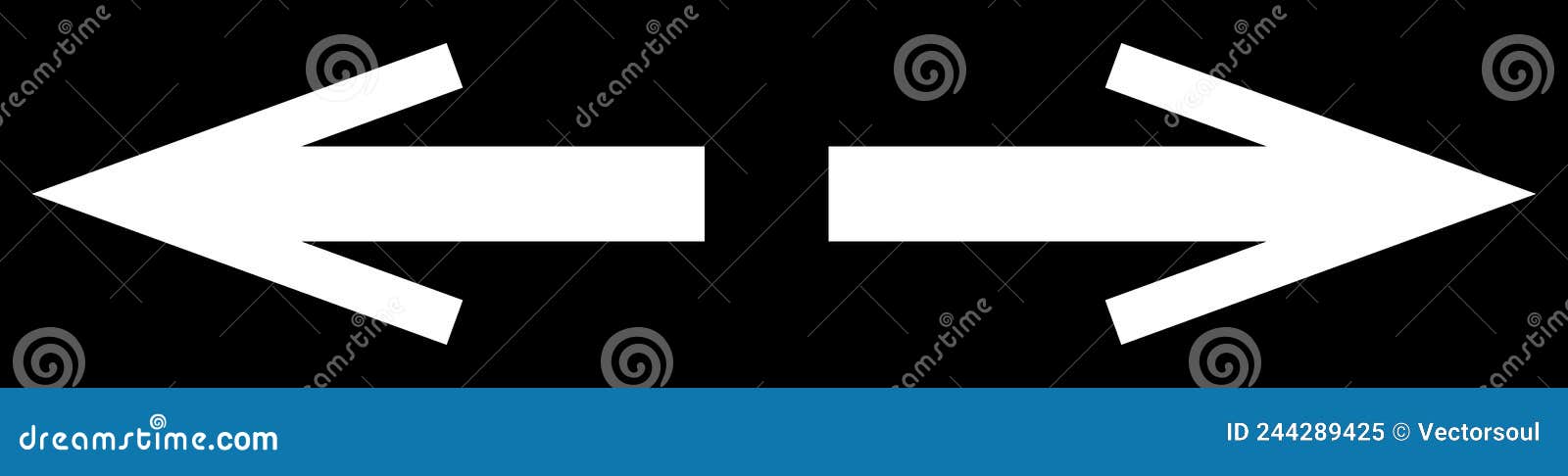 Left and Right Arrow, Pointer, Cursor in Opposite Direction. Intersection, Navigation, Forward ...