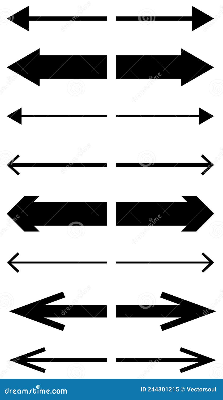 Left and Right Arrow, Pointer, Cursor in Opposite Direction. Intersection, Navigation, Forward ...