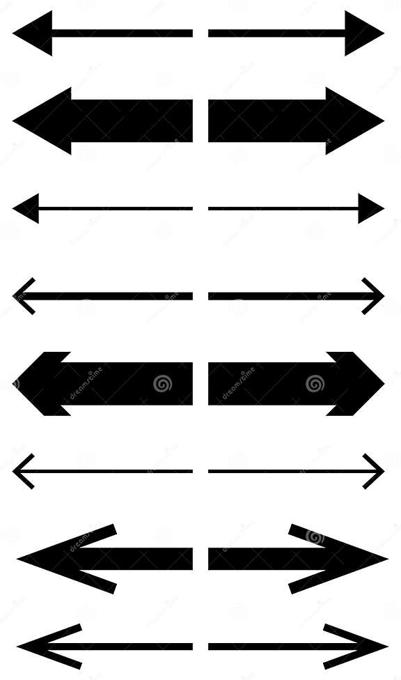 Left and Right Arrow, Pointer, Cursor in Opposite Direction. Intersection, Navigation, Forward ...