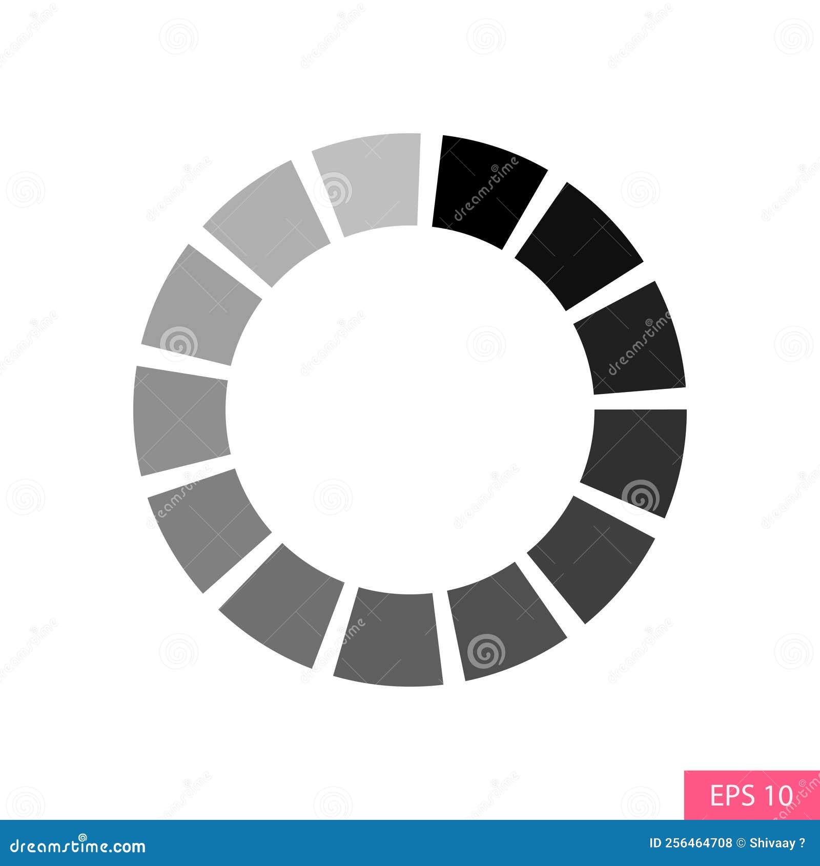 Dashed Loading In Progress Bar - Vector Illustration - Isolated On Blue ...