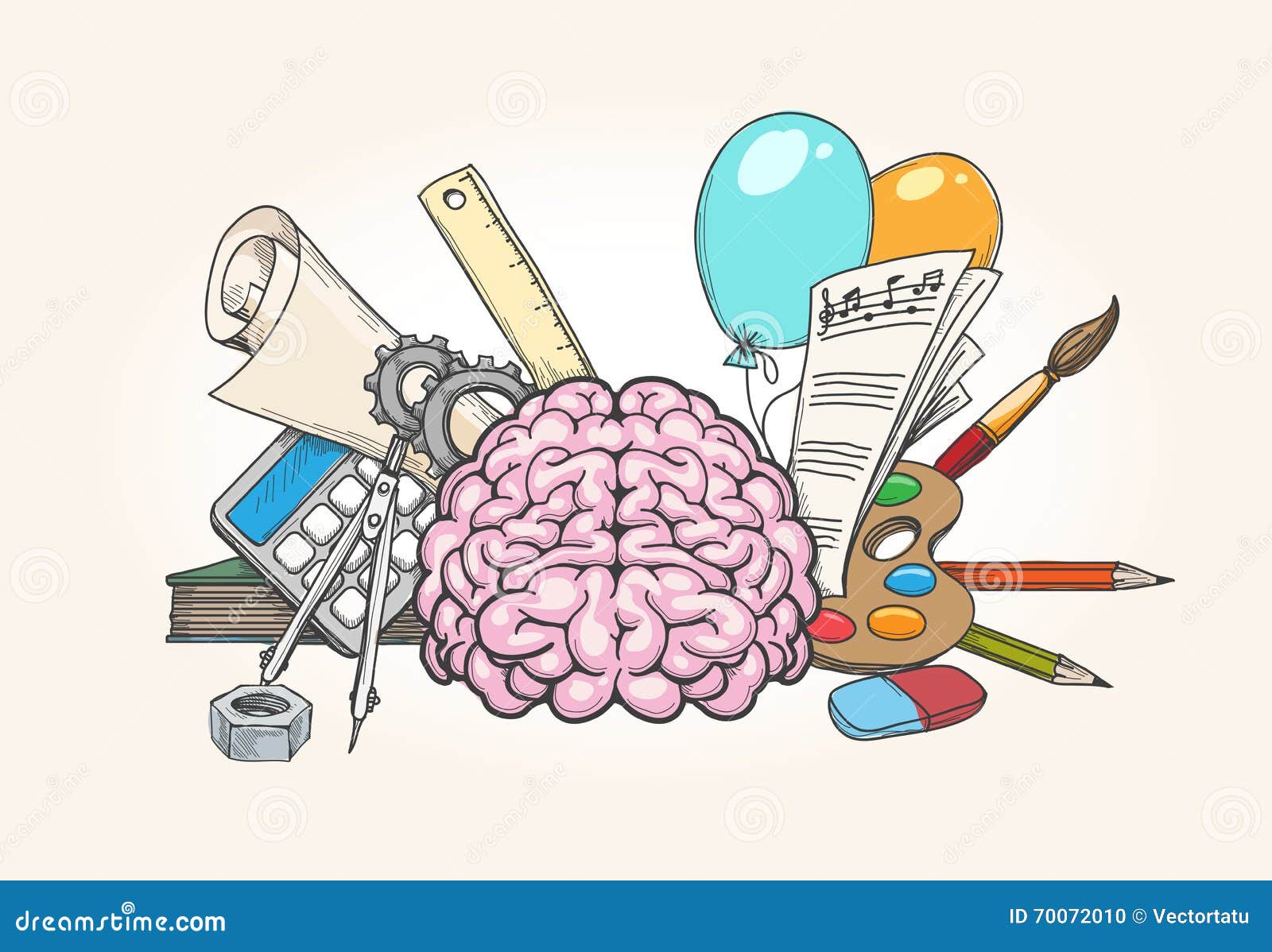 Brain Left And Right Hemispheres Infographics Vector Illustration ...