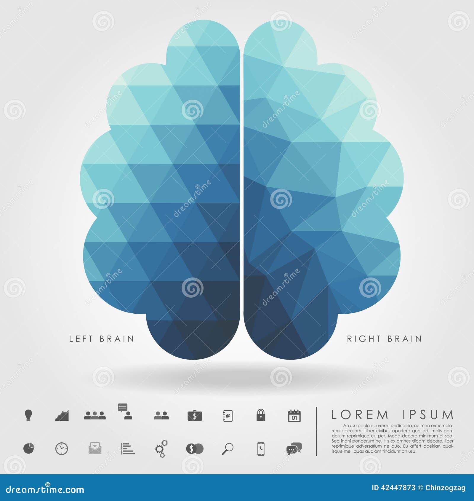 Left and Right Brain on Concept Pattern and Free Form Geometry Stock ...