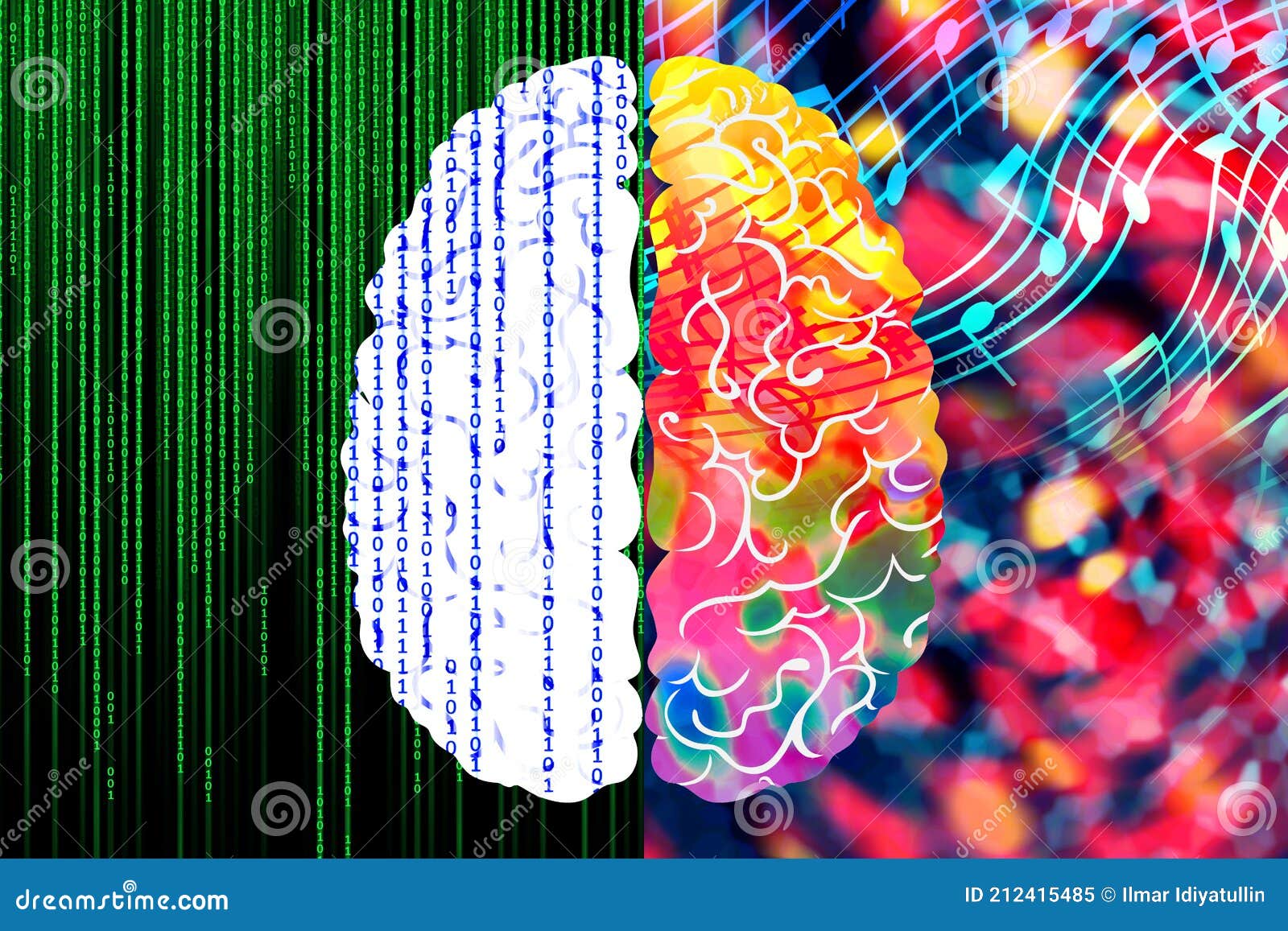 Left and Right Brain Functions Concept, Analytical Vs Creativity Stock ...