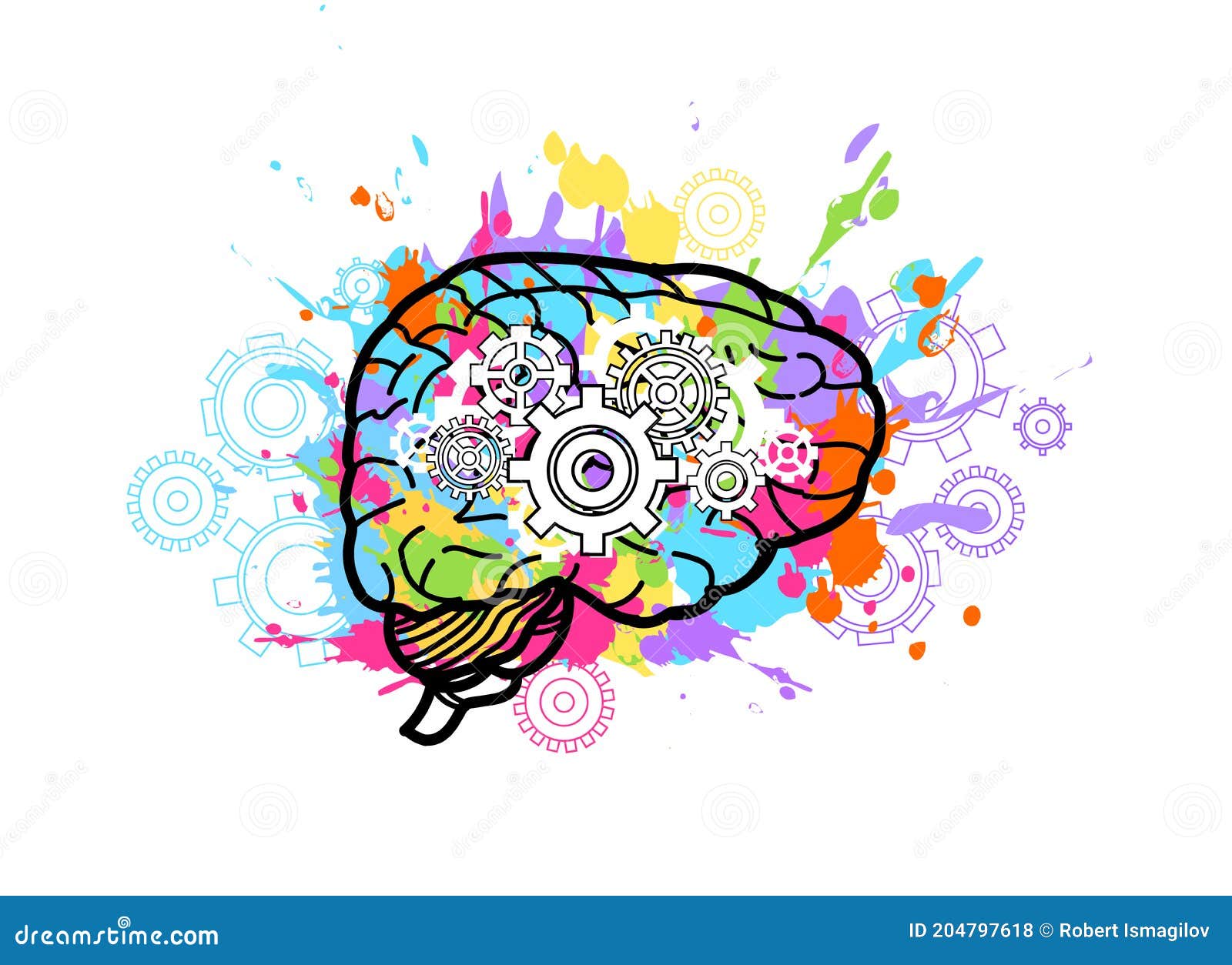 Left and Right Brain Functions with Scientific and Creative Task Stock ...