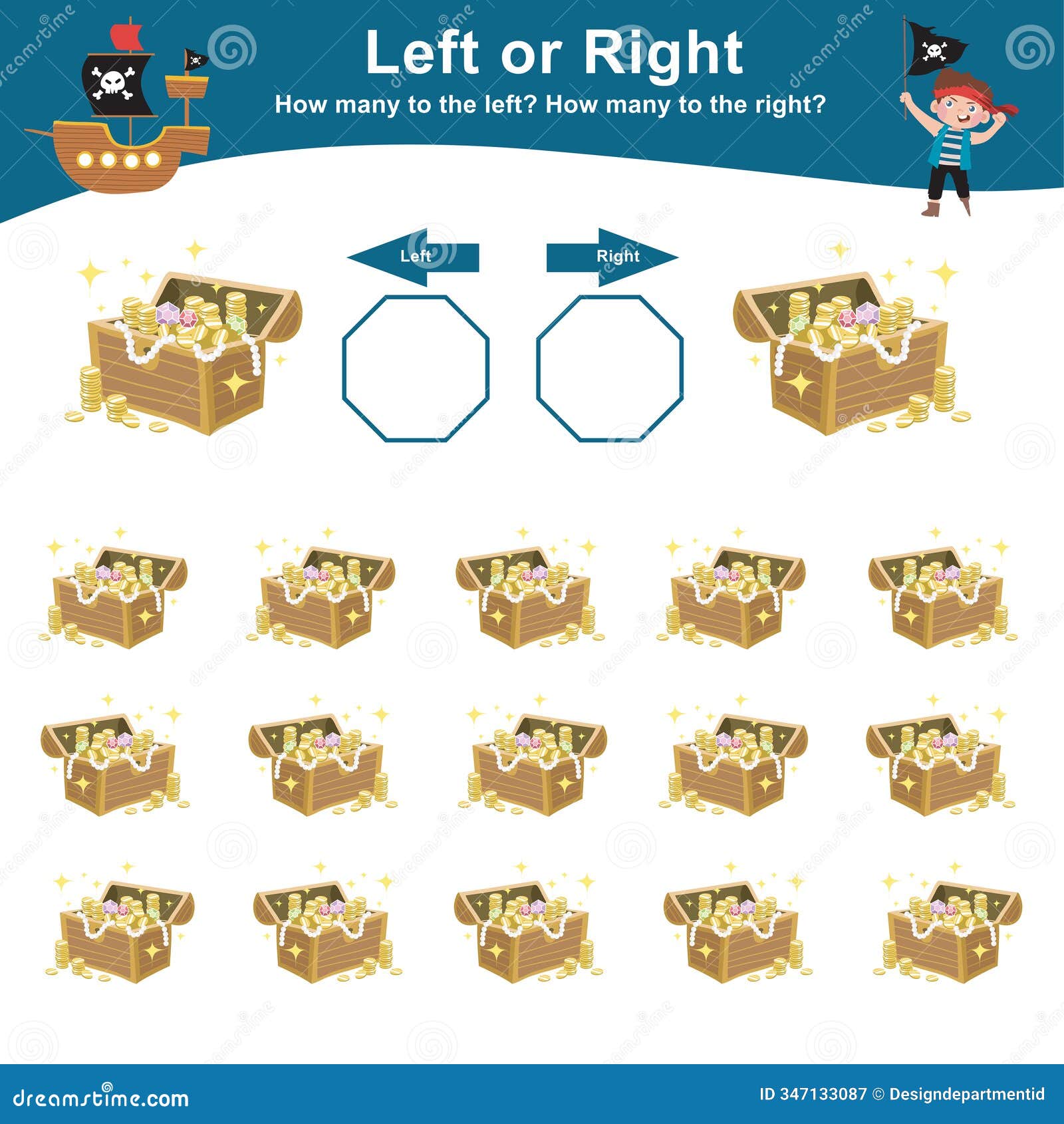 Learning about Numbers. Educational Printable Worksheet Stock ...