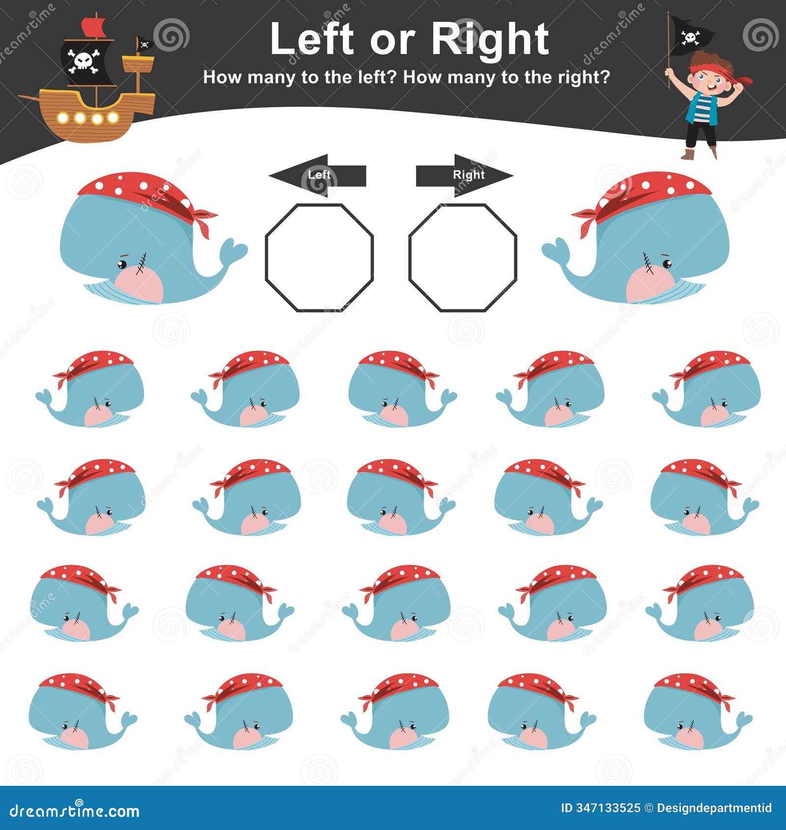 Learning about Numbers. Educational Printable Worksheet Stock ...