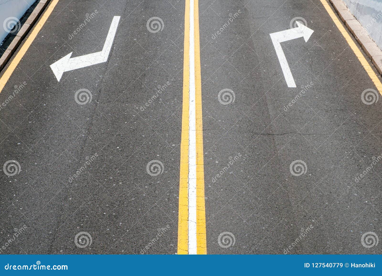 Left / Right, Direction Arrows on Asphalt Road Stock Image - Image of ...