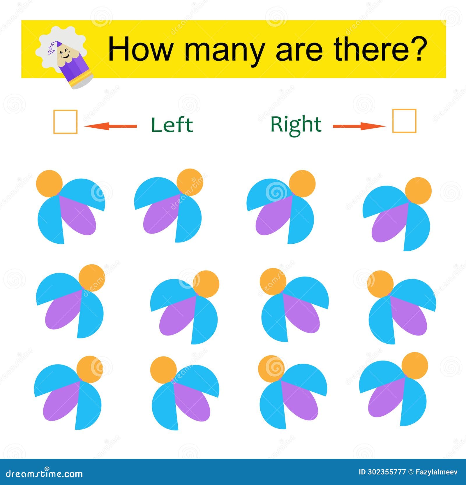 Left or Right. Educational Game for Kids Stock Vector - Illustration of ...
