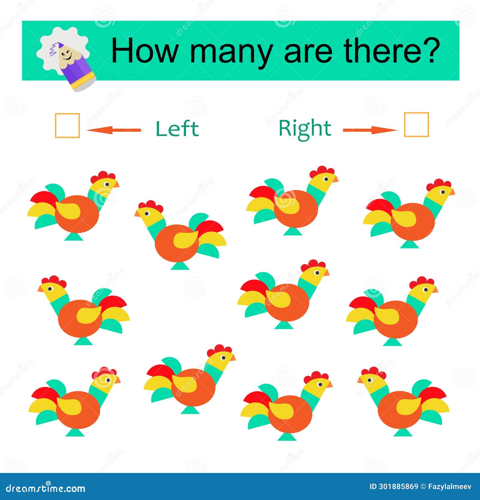 Left or Right. Educational Game for Kids Stock Vector - Illustration of ...
