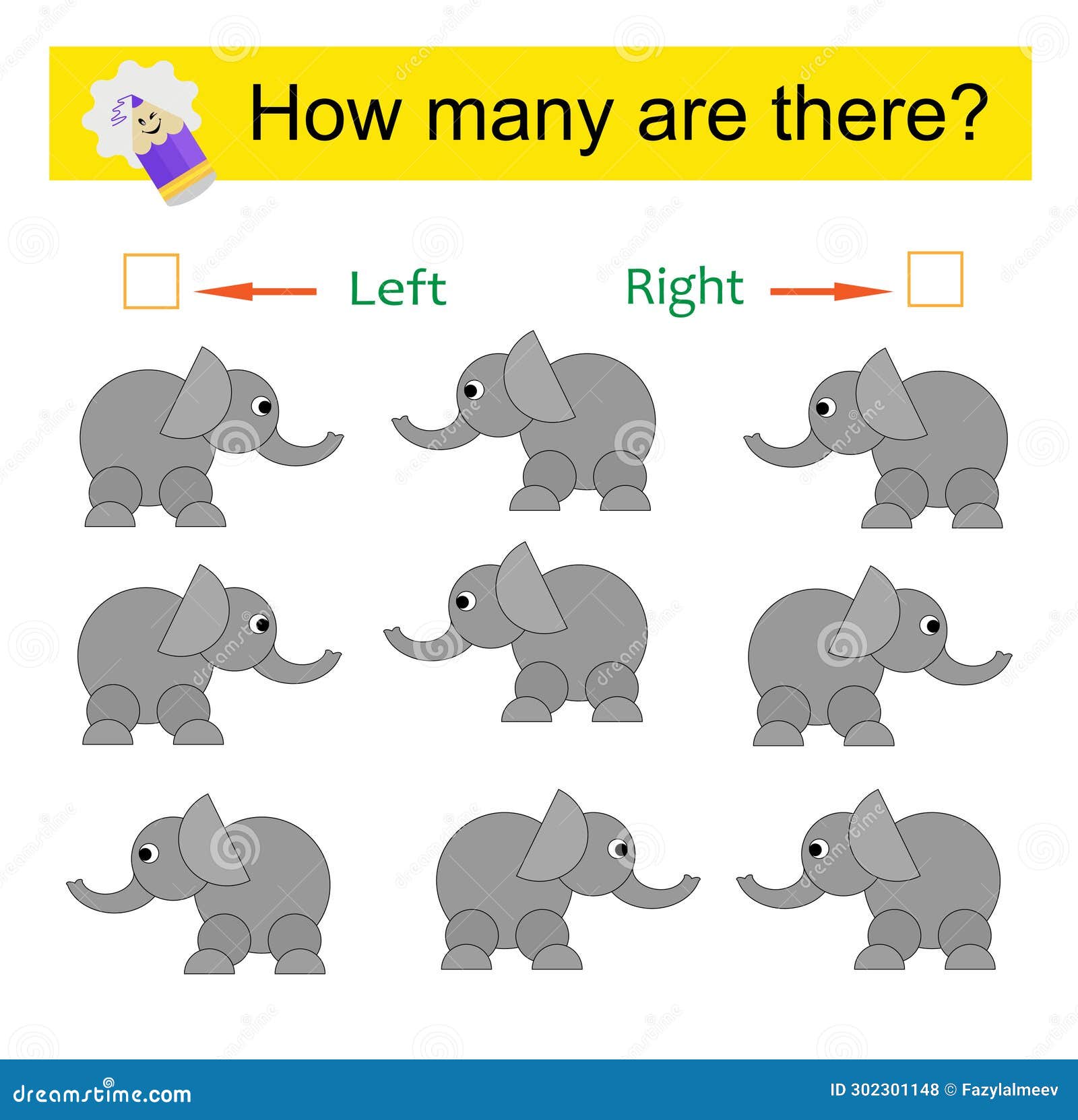 Left or Right. Educational Game for Kids Stock Vector - Illustration of ...