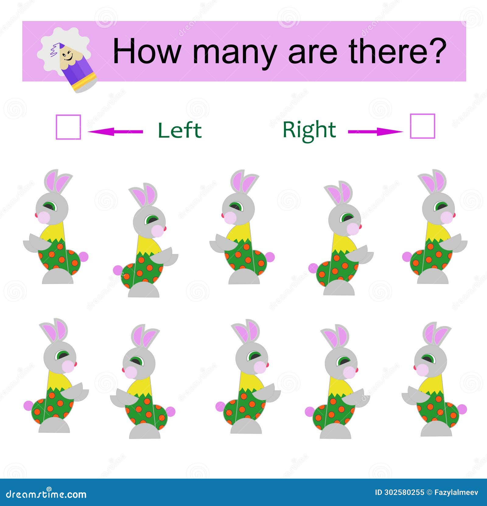 Left or Right. Educational Game for Kids Stock Vector - Illustration of ...