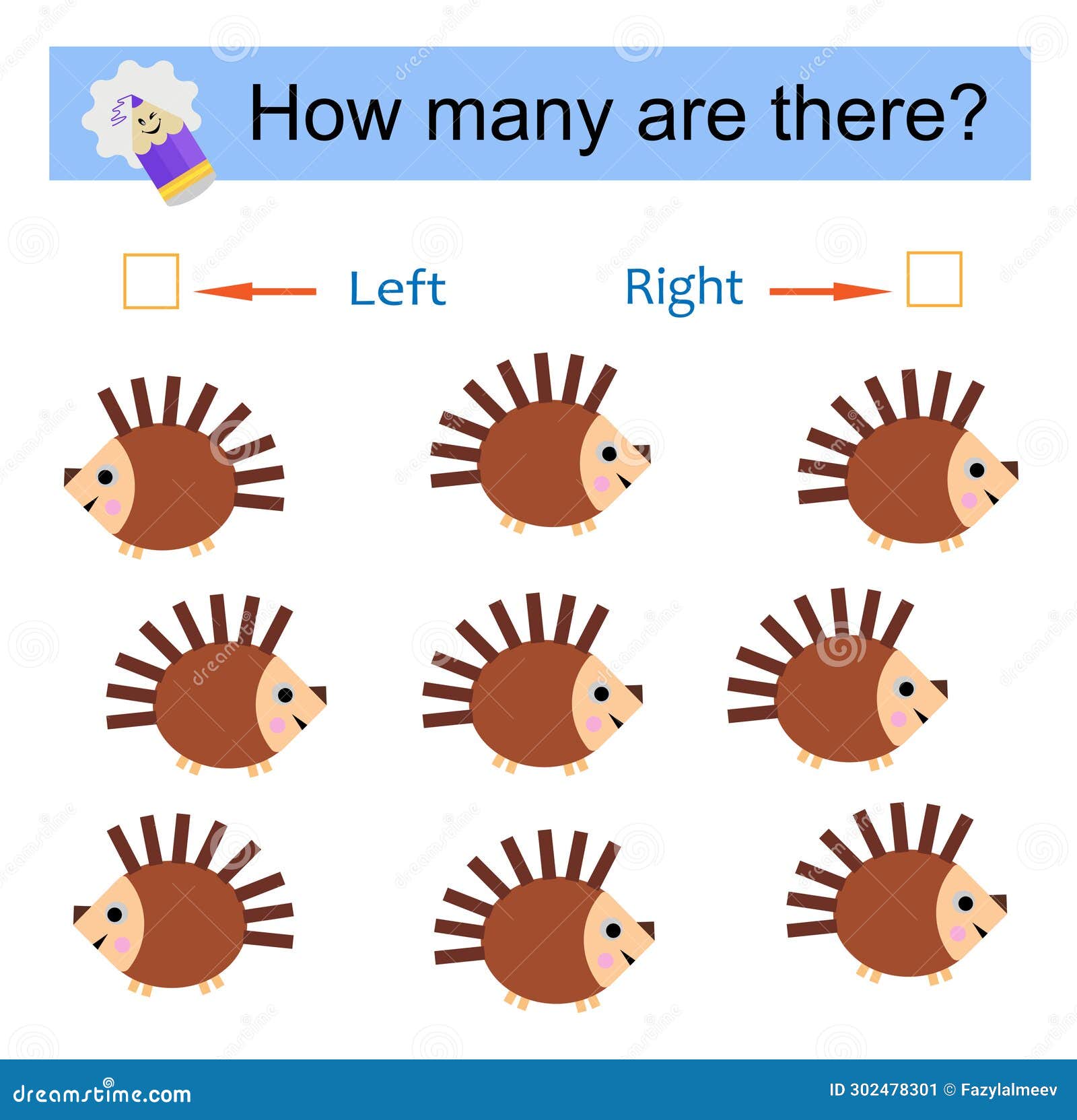 Left or Right. Educational Game for Kids Stock Vector - Illustration of ...