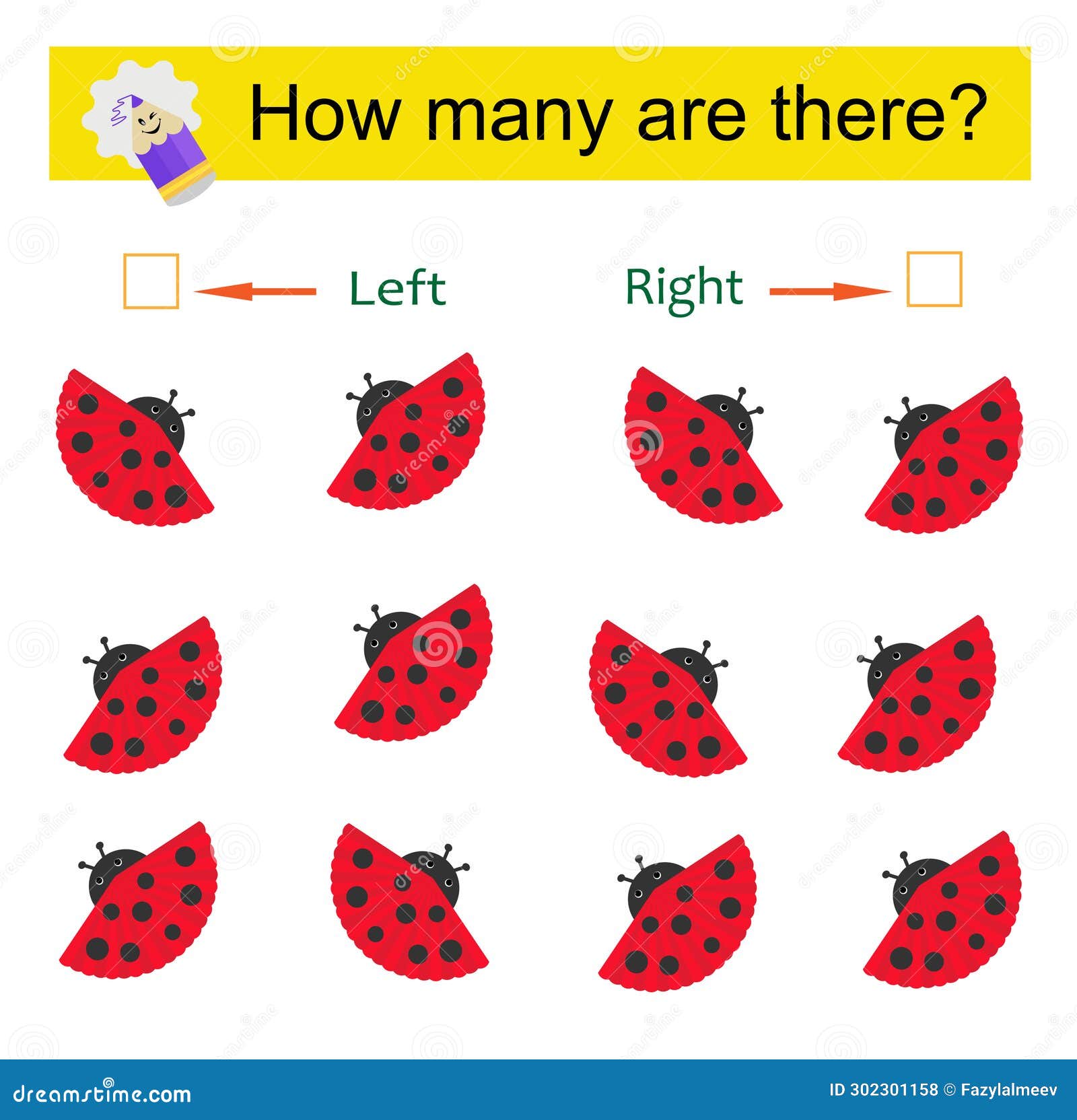 Left or Right. Educational Game for Kids Stock Vector - Illustration of ...