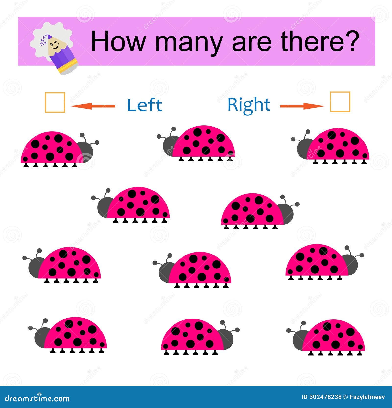 Left or Right. Educational Game for Kids Stock Vector - Illustration of ...