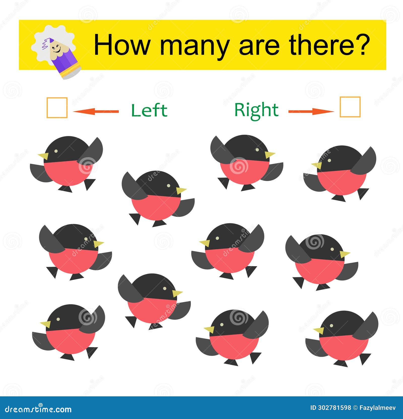 Left or Right. Educational Game for Kids Stock Vector - Illustration of ...