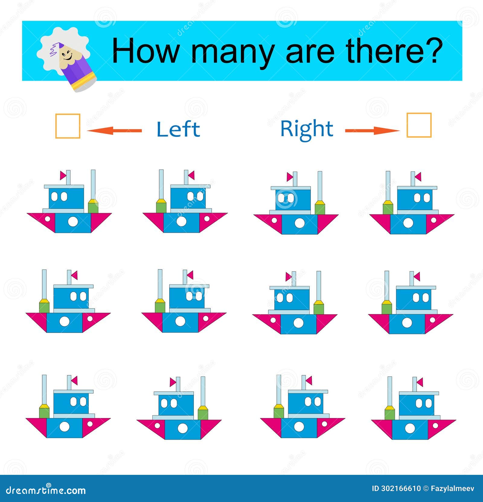 Left or Right. Educational Game for Kids Stock Vector - Illustration of ...