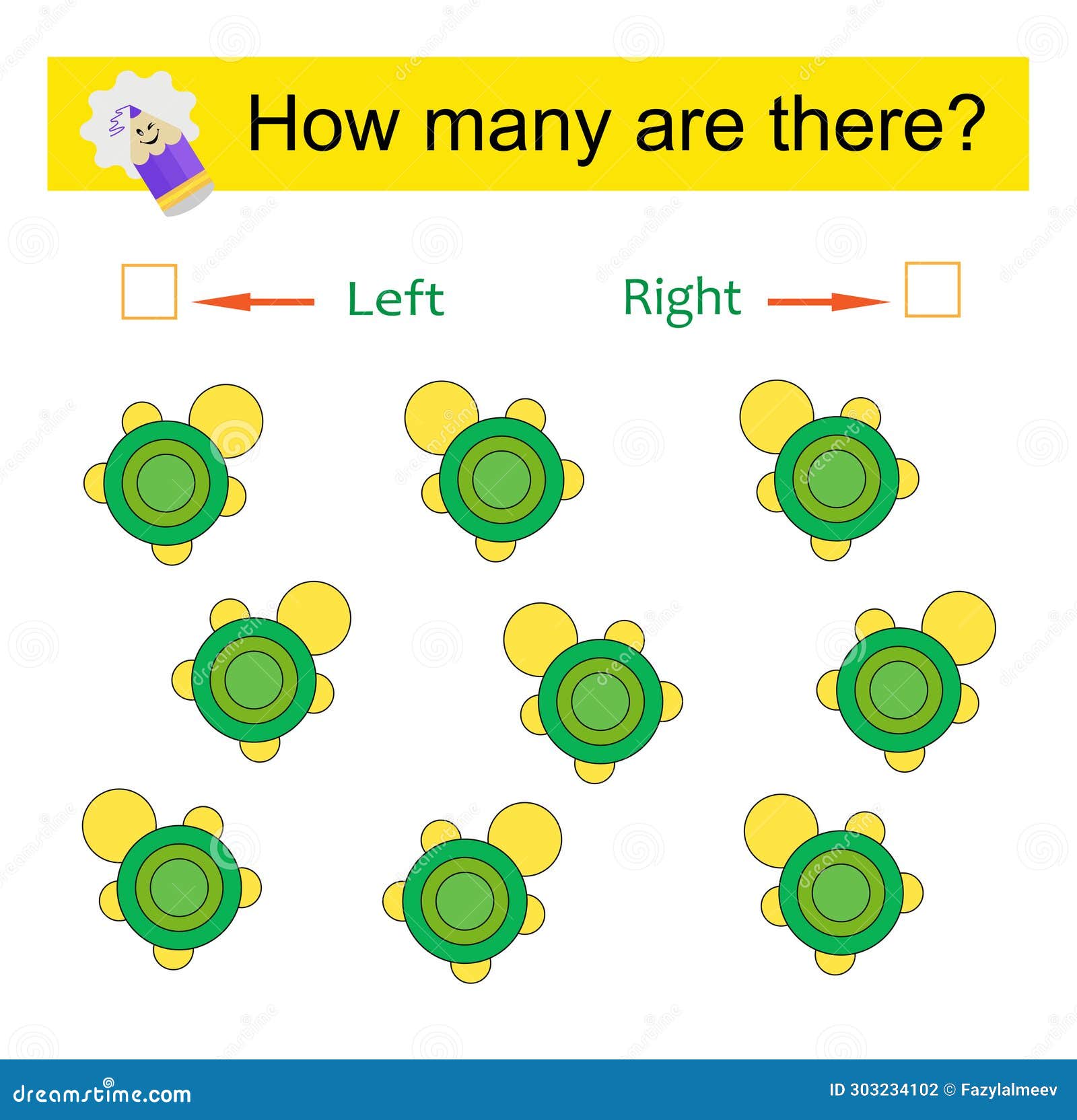 Left or Right. Educational Game for Kids Stock Vector - Illustration of ...