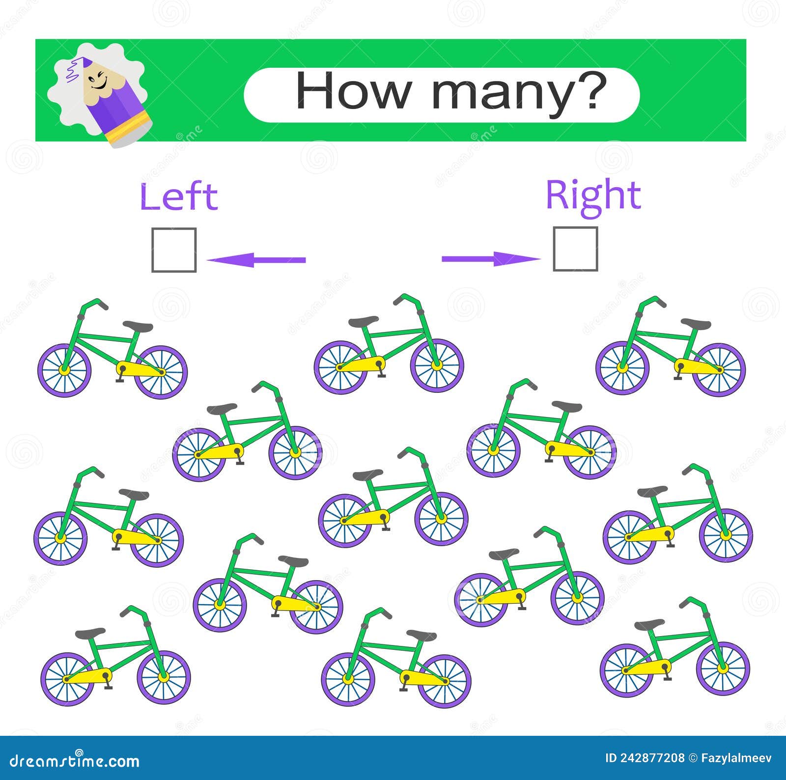 Game for Kids. Count How Many Bikes. Stock Vector - Illustration of ...