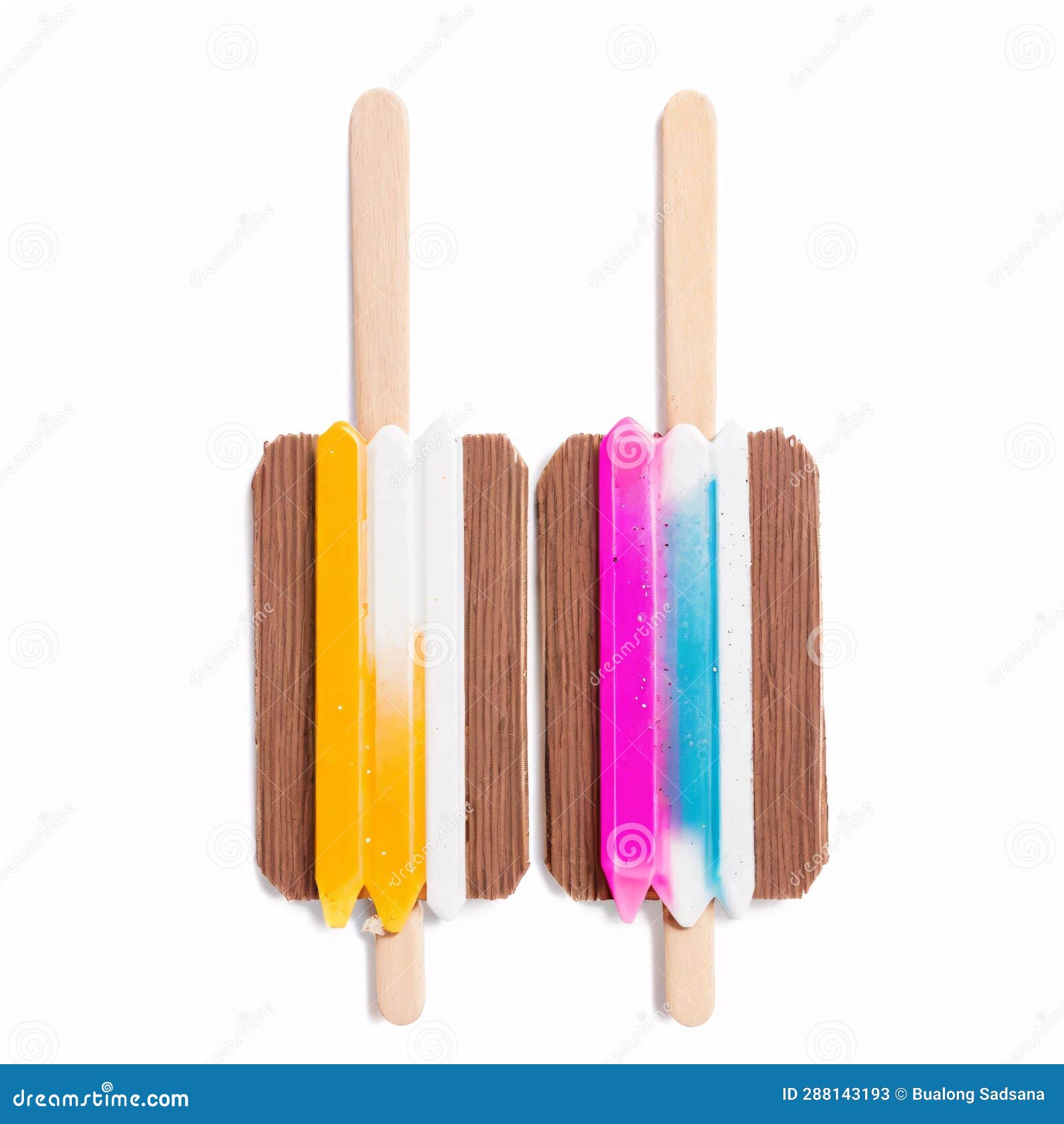 The Left and Right Hand are Holding Popsicle Sticks. Stock Illustration ...