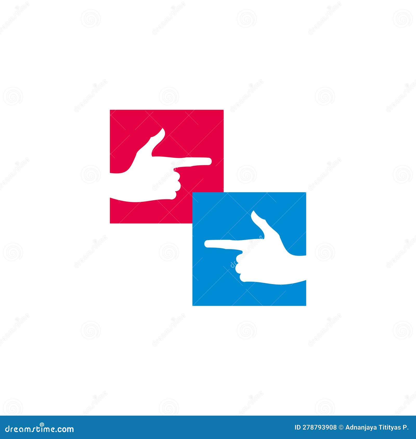 Left Right Hand Pointing Opposite Direction Decoration Vector Stock ...