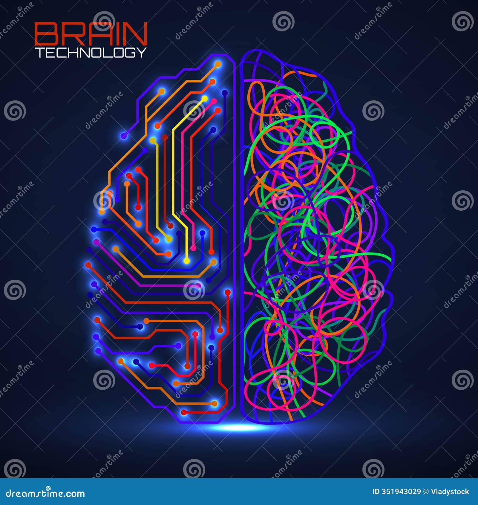 Left Right Human Brain Concept. Logic Part and Creative Part Stock ...