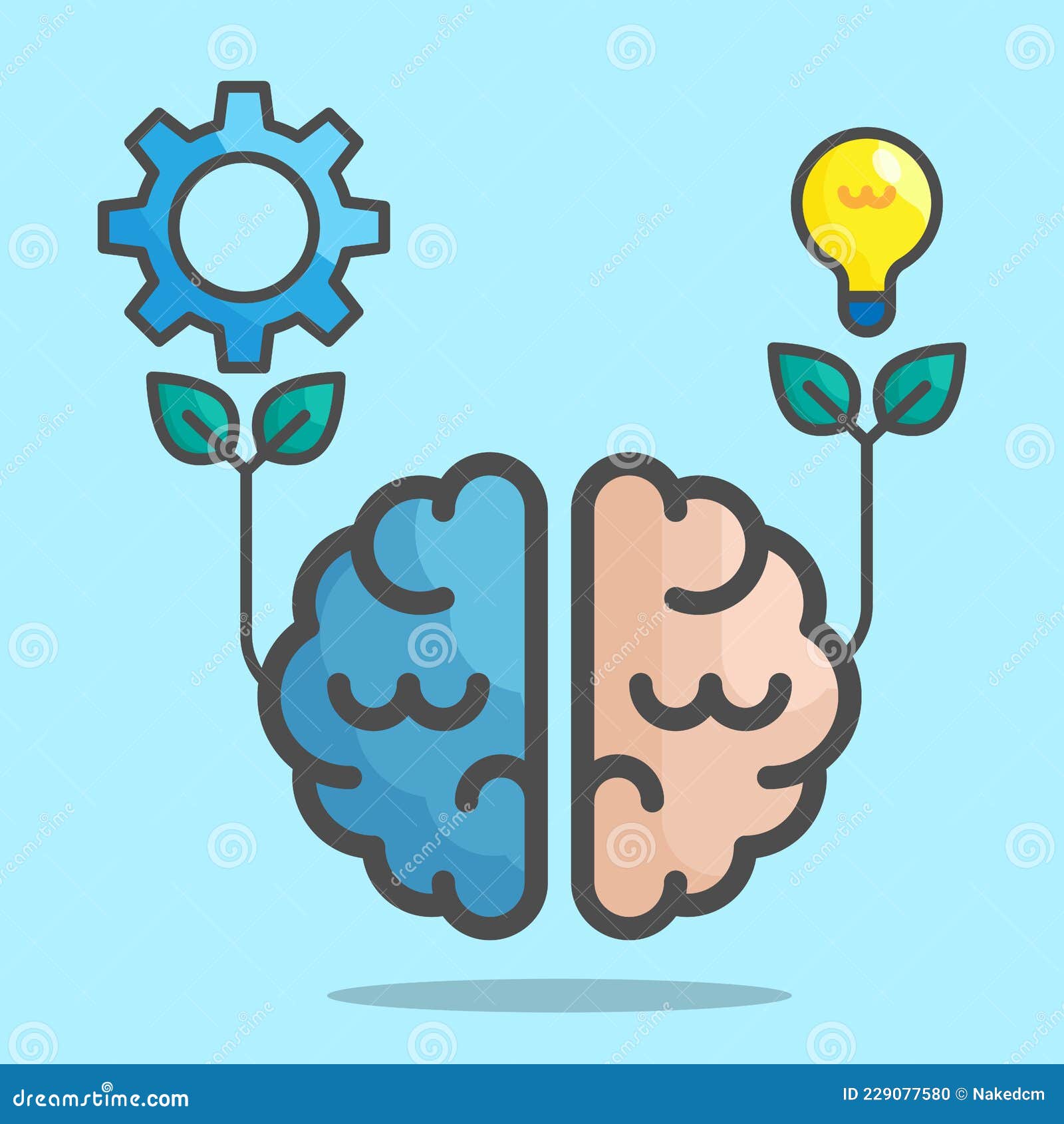 Left and Right Human Brain Concept Stock Vector - Illustration of ...