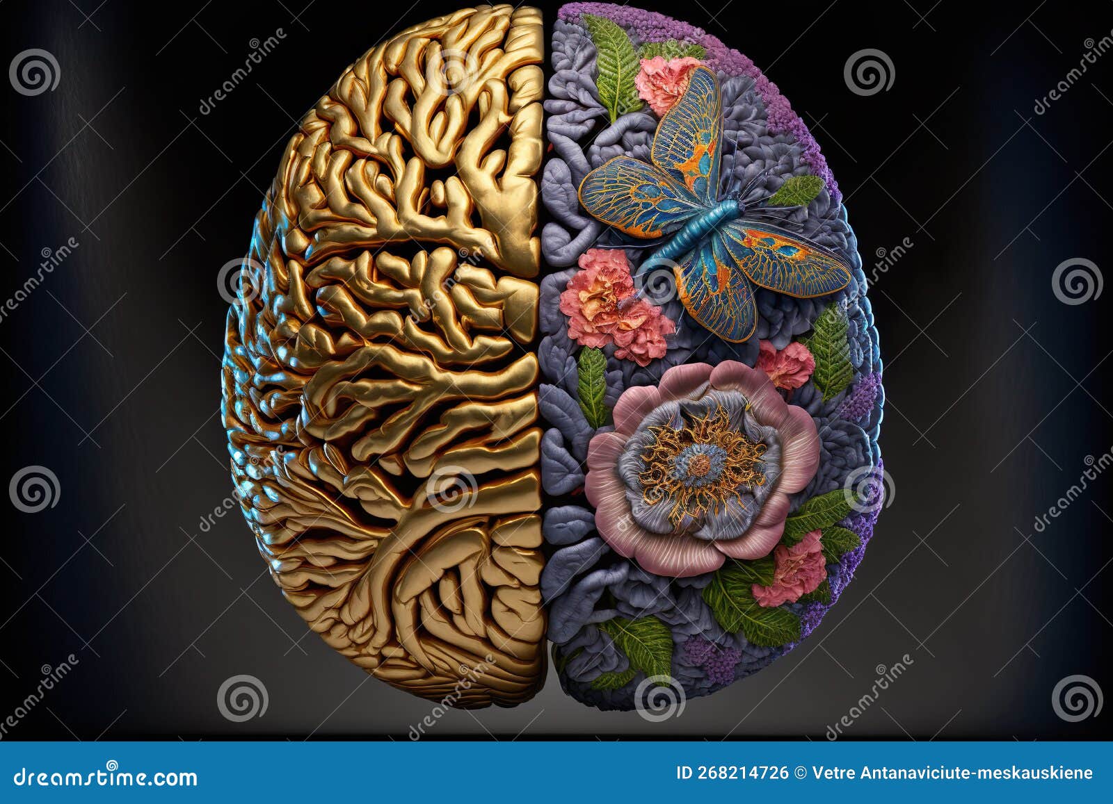 Left and Right Human Brain. the Right Creative Hemisphere and the Left ...