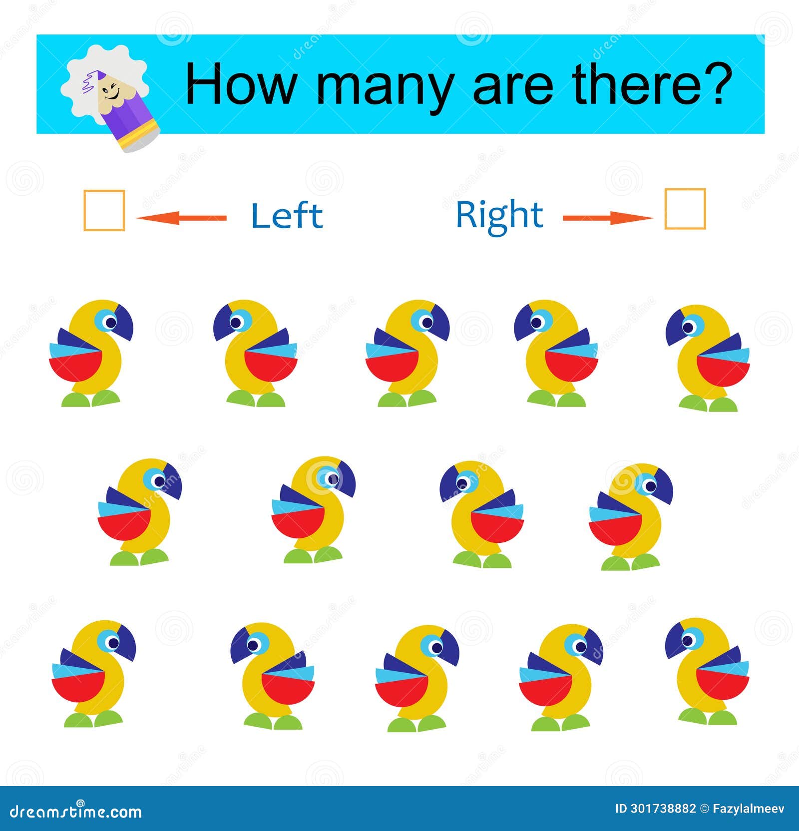 Left or Right. Logic Game for Kids Stock Vector - Illustration of ...