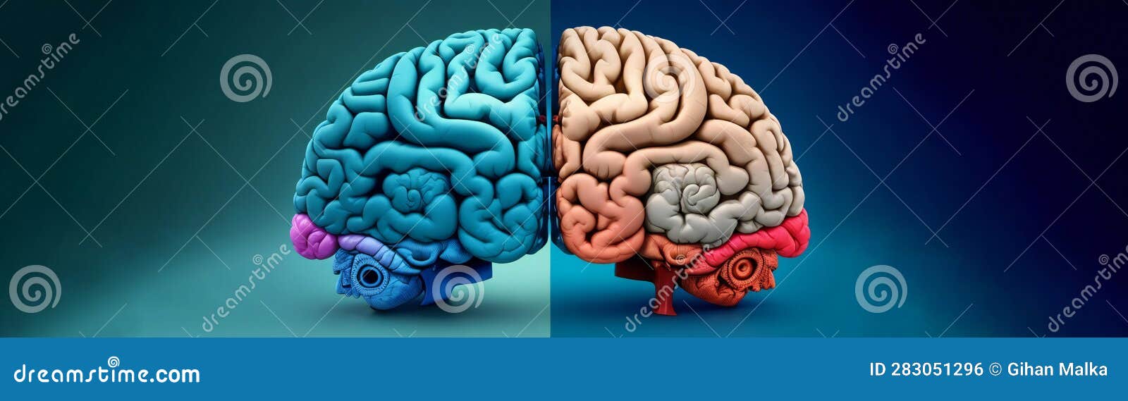 Two Sides of the Brain Showing Two Path Stock Illustration ...