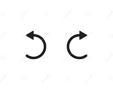 Left and Right Rotate Icon Vector. Counterclockwise and Clockwise ...