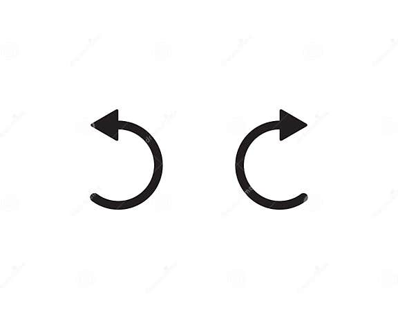 Left and Right Rotate Icon Vector. Counterclockwise and Clockwise ...