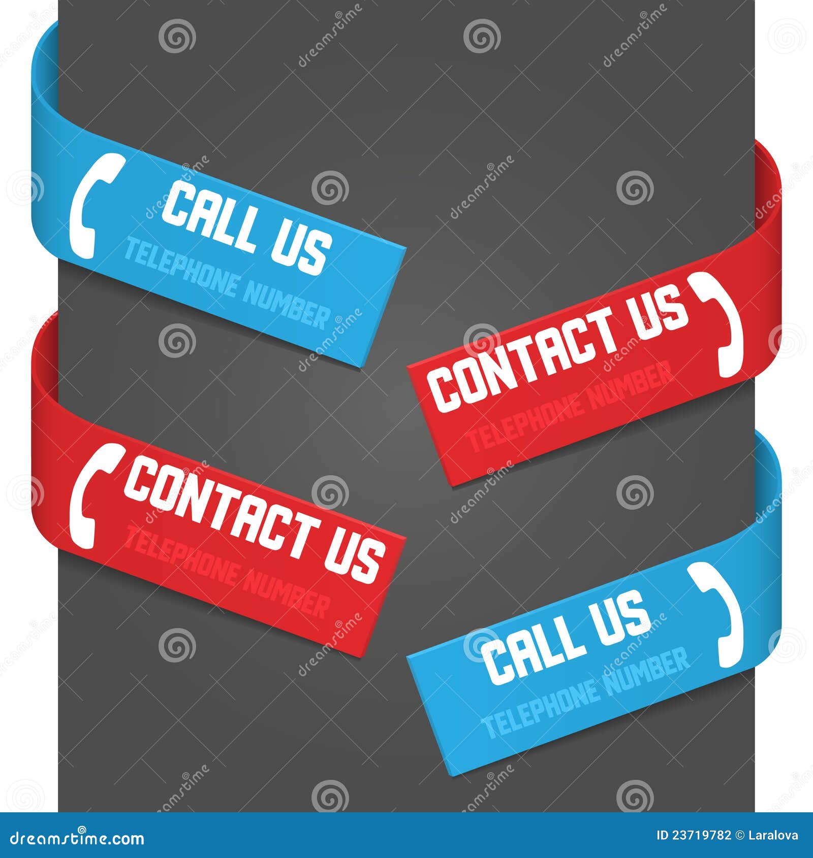 Left and Right Side Signs - Call Us and Contact Us Stock Vector ...