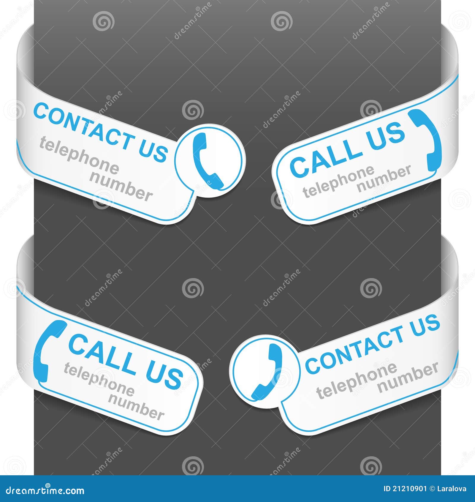 Left and Right Side Signs - Contact Us and Call Us Stock Vector ...