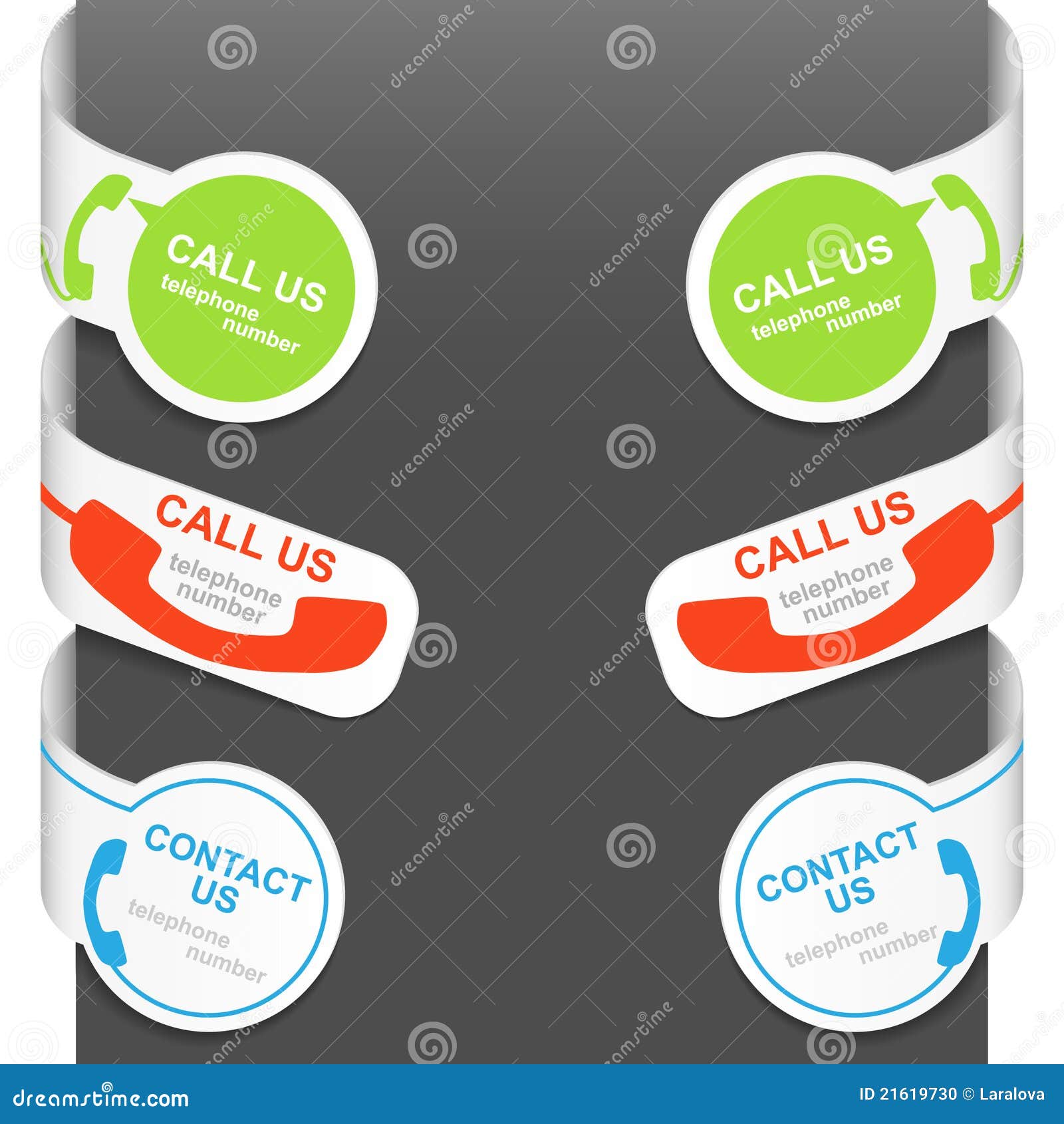 Left and Right Side Signs - Contact Us and Call Us Stock Vector ...