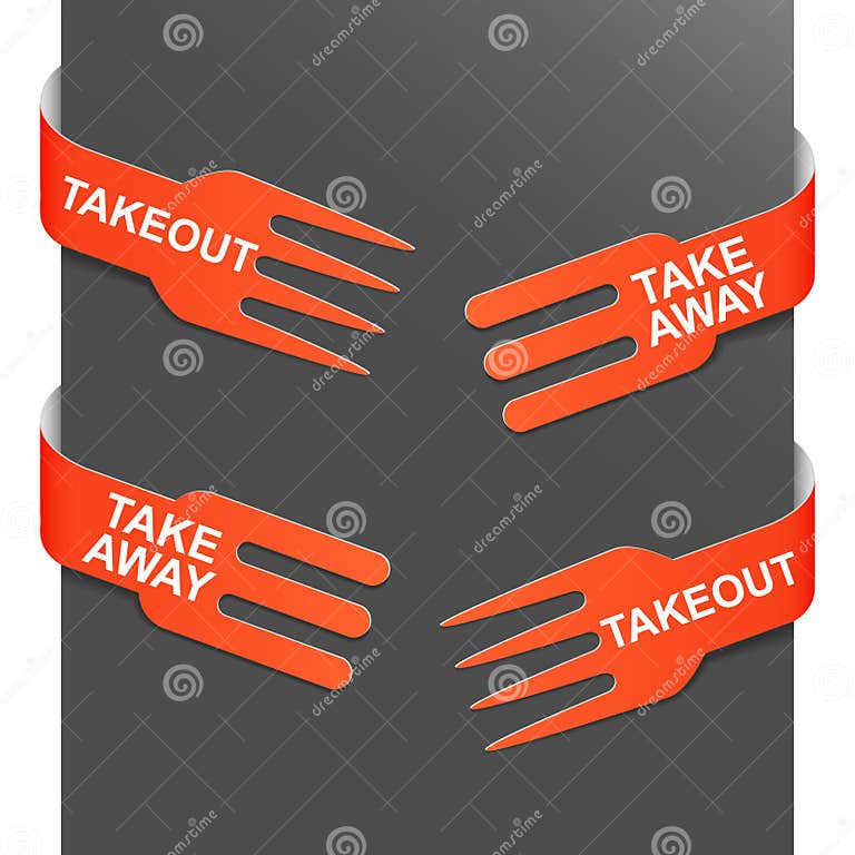 Left and Right Side Signs - Takeout and Takeaway Stock Vector ...