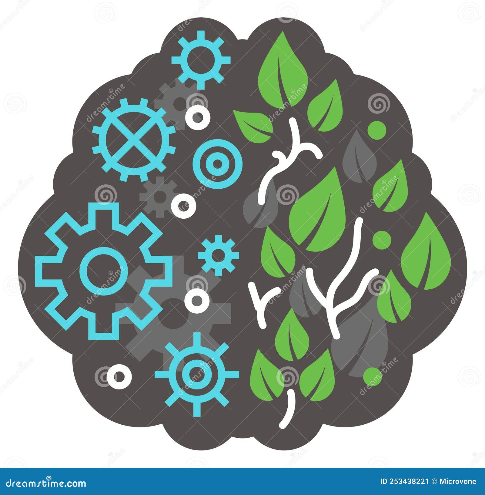 Creative Vs. Logical Two Different Colored Brain Model Halves ...