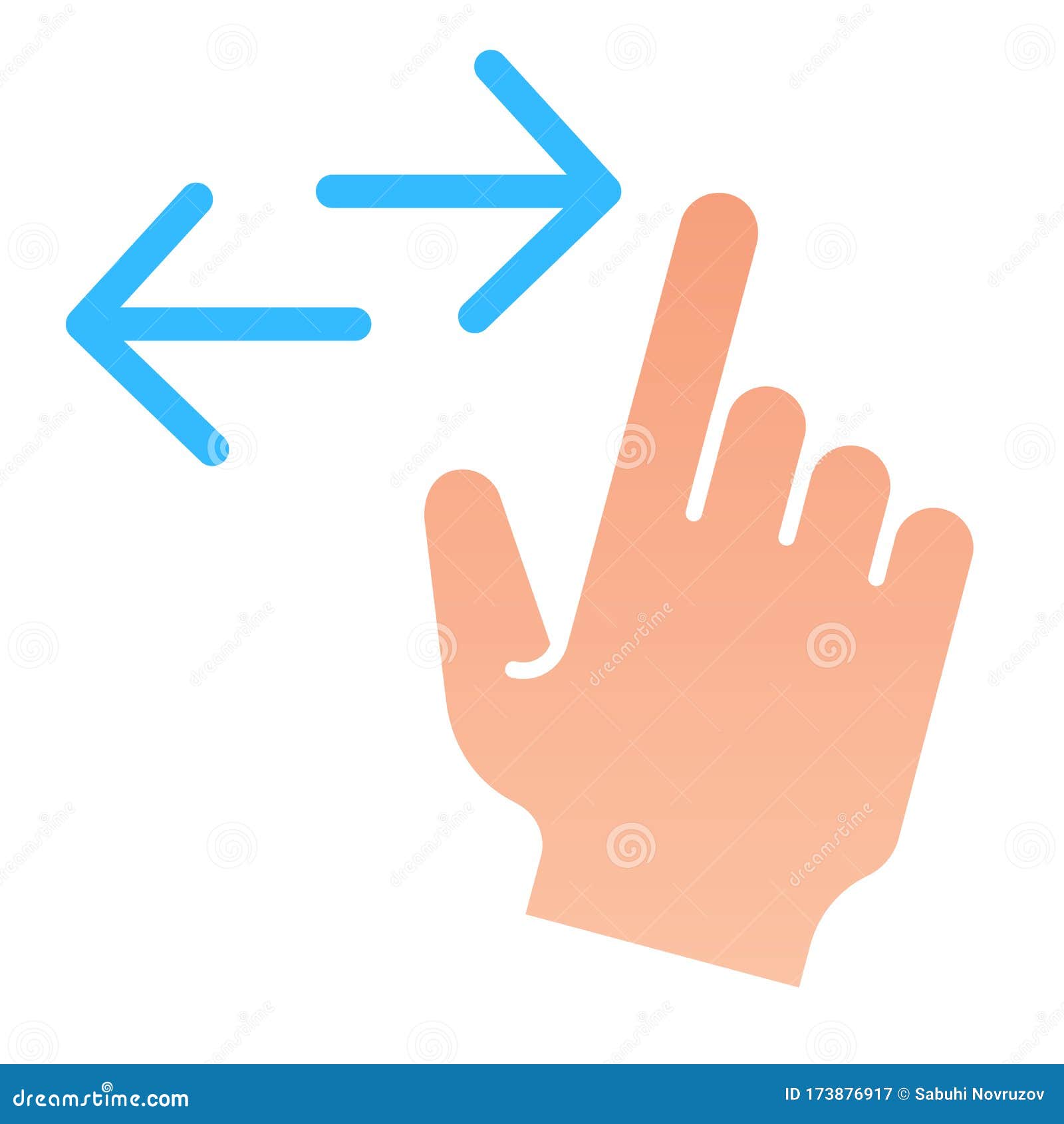 Left and Right Swipe Flat Icon. Drag Side Gesture Vector Illustration ...