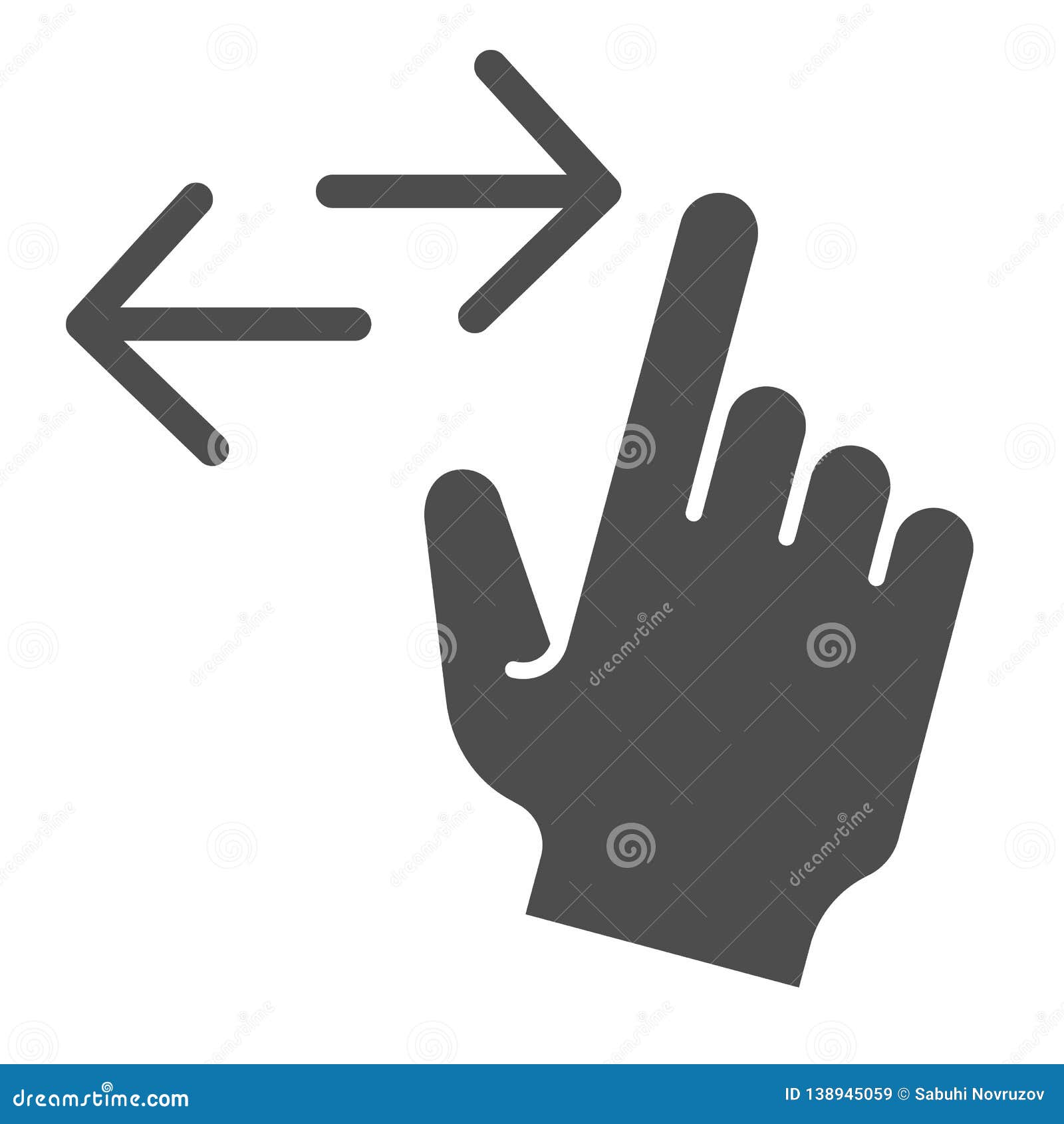 Left and Right Swipe Solid Icon. Drag Side Gesture Vector Illustration ...